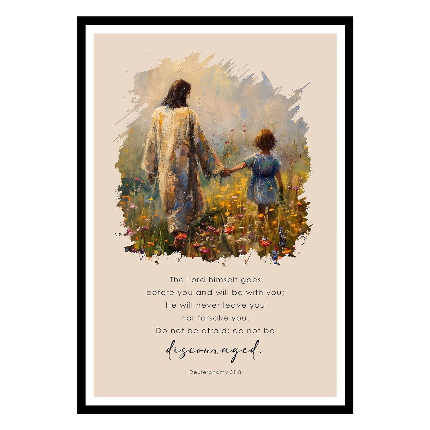Eastern Print Deuteronomy 31:8 Wall Art, Christian Wall Art, Jesus ...