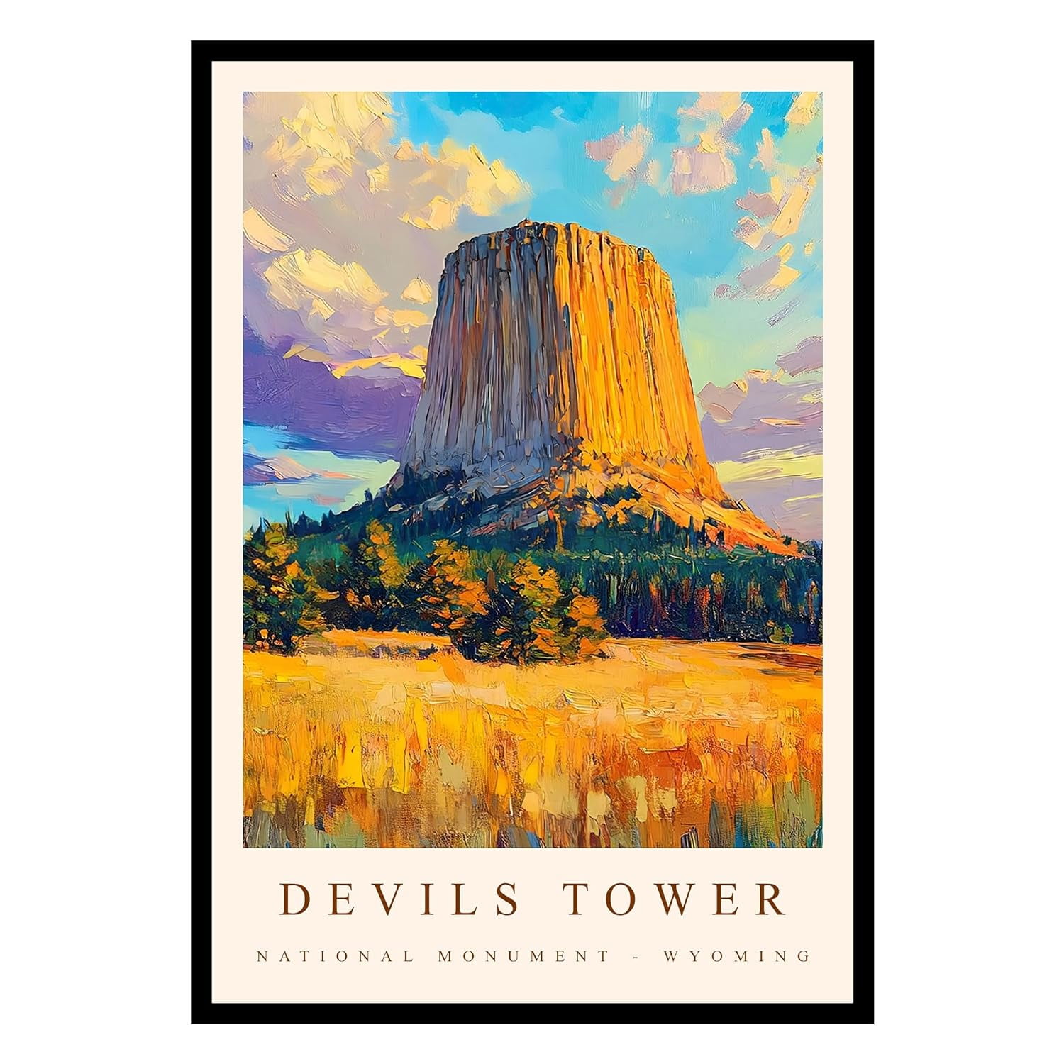 Eastern Print Devils Tower Poster, Devils Tower National Park Poster ...