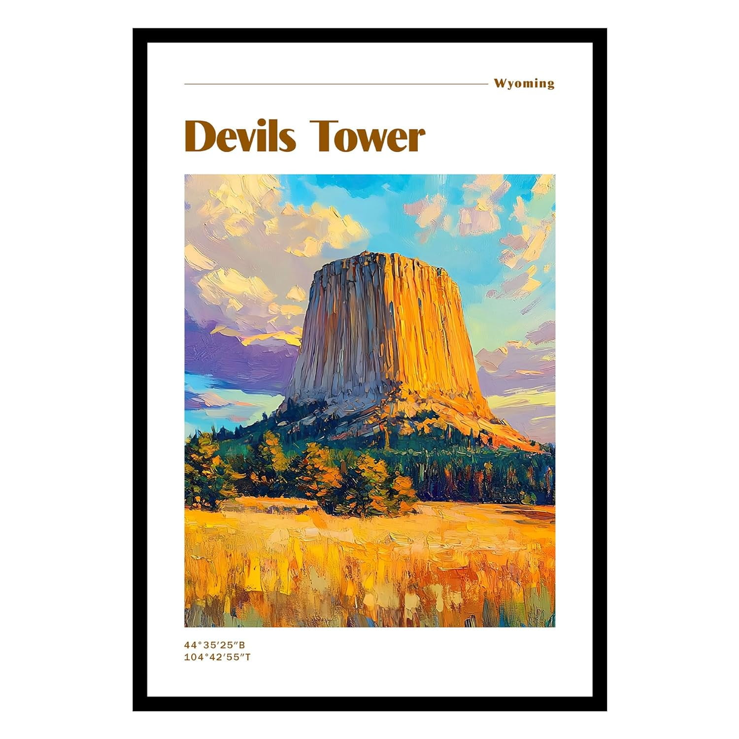 Eastern Print Devils Tower Poster, Devils Tower National Park Poster ...