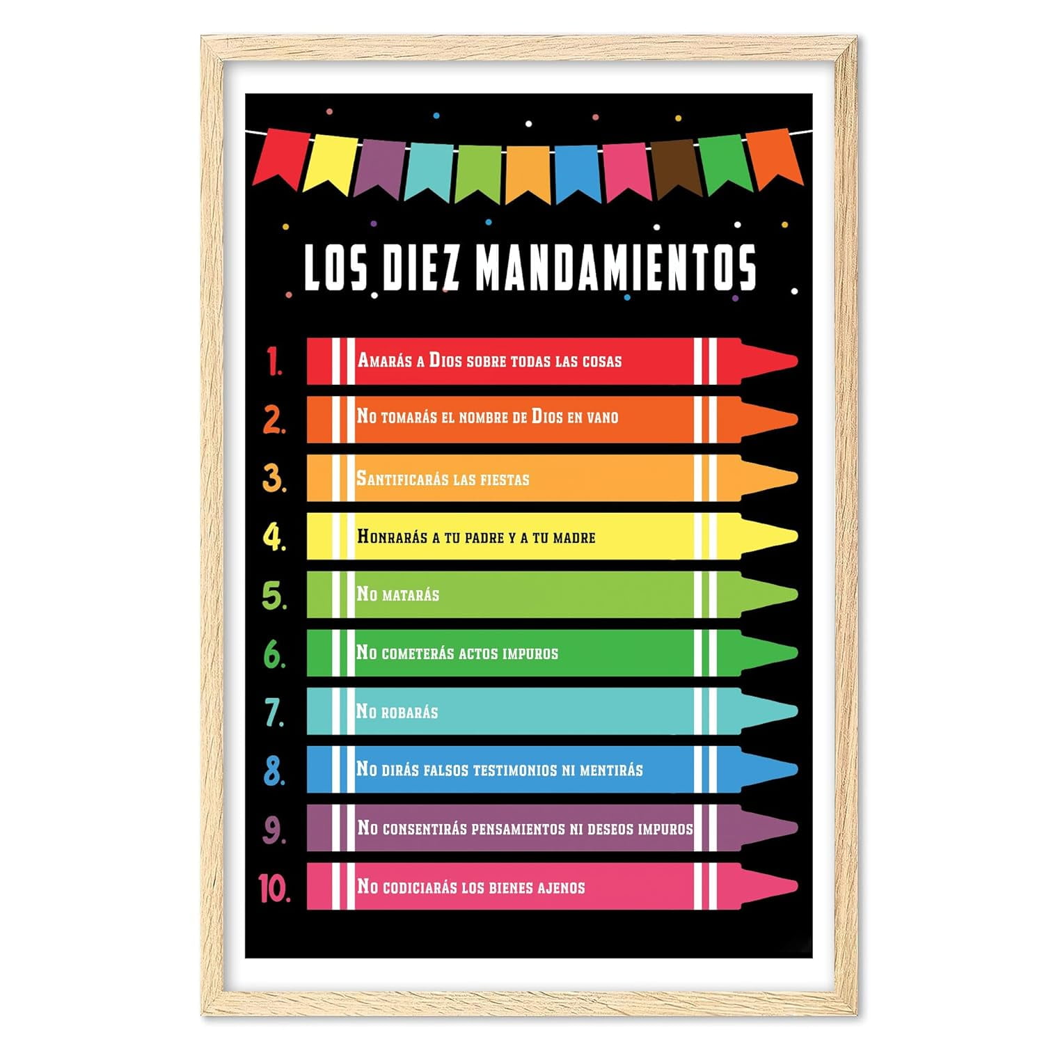 Eastern Print Diez Mandamientos Poster, Spanish Classroom Posters ...