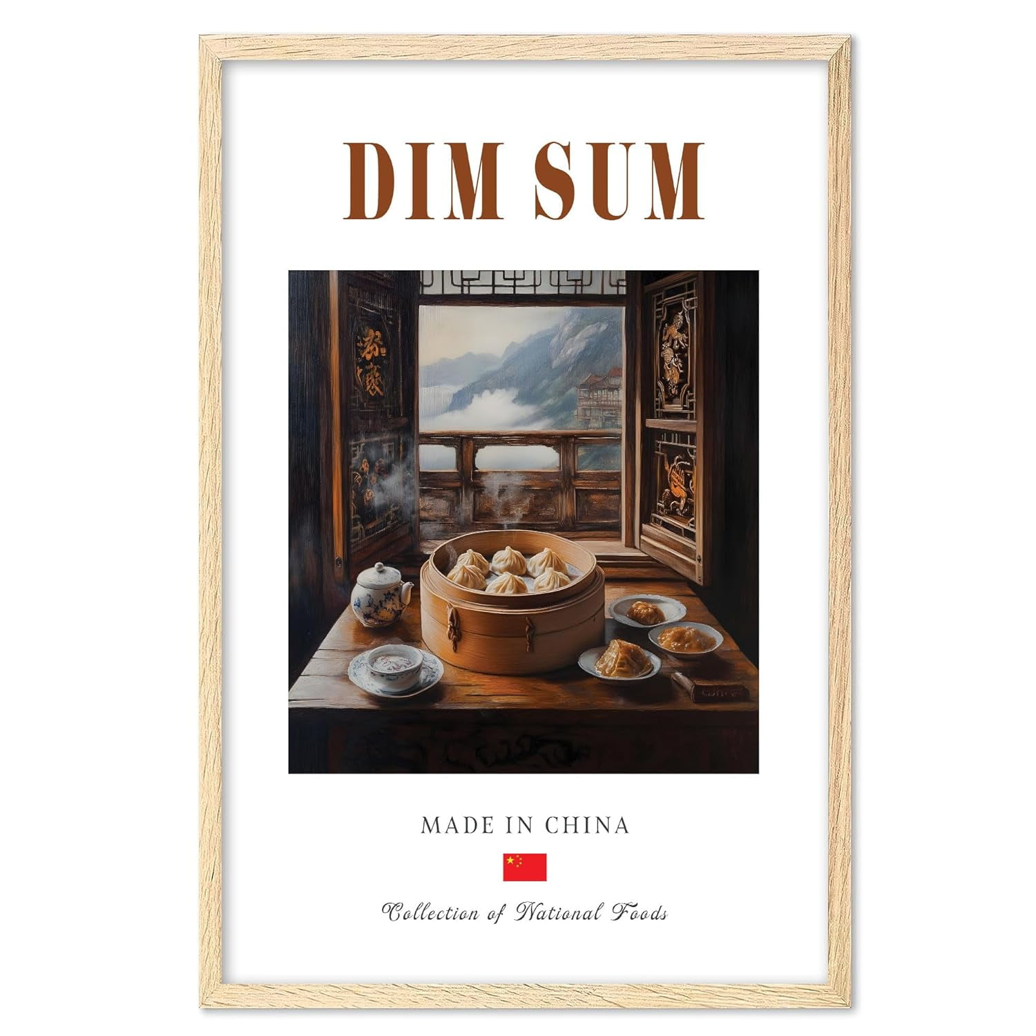 Eastern Print Dim Sum Poster, Food Wall Art, China Food Print, Modern ...