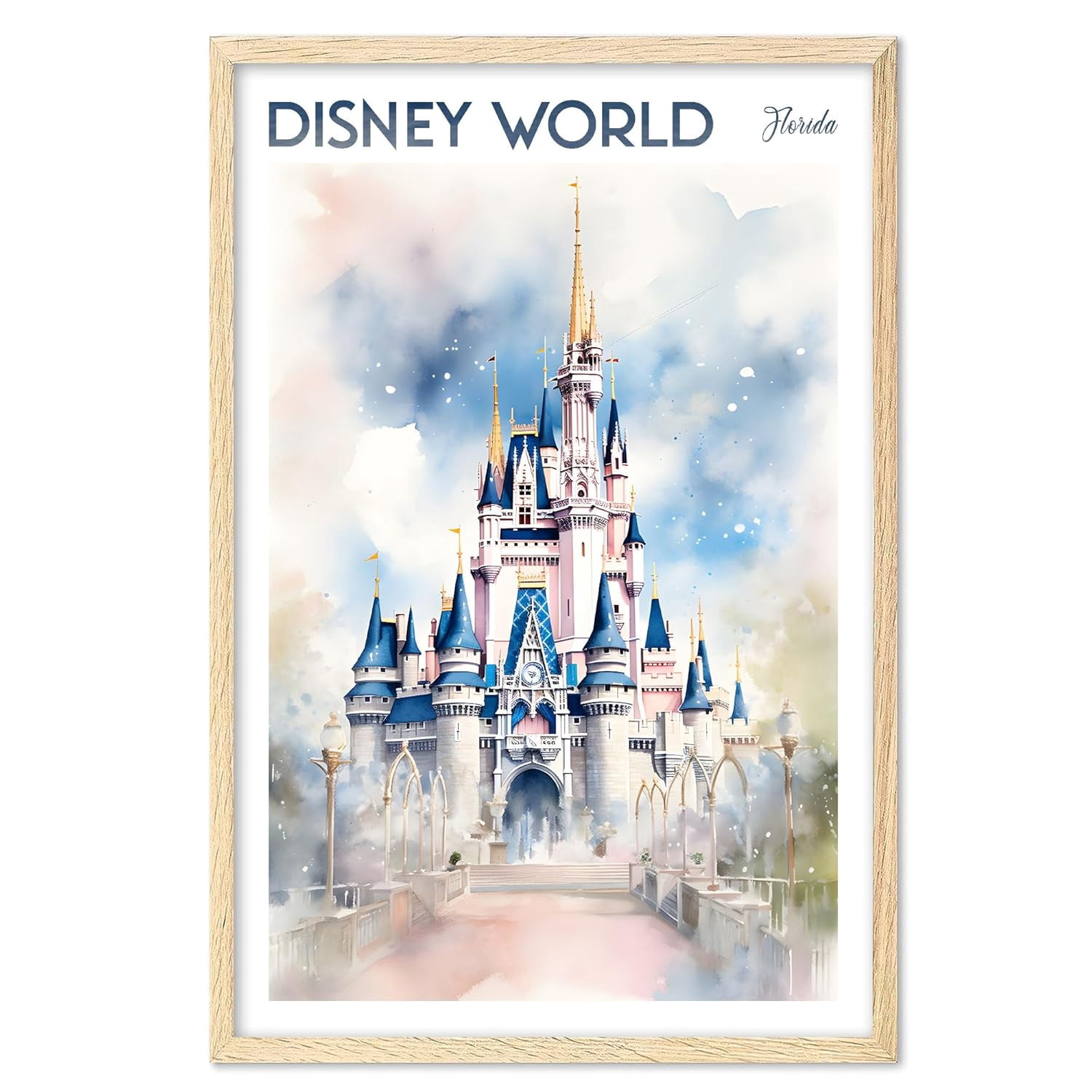 Eastern Print Disney World Poster, Florida Poster, Disney World Wall ...