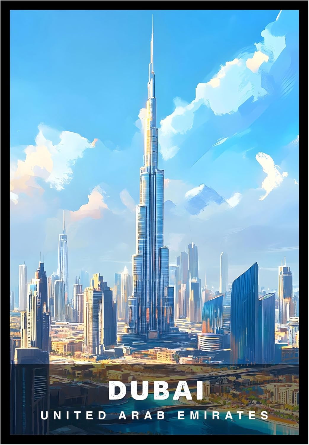 Eastern Print Dubai Poster, UAE Poster, Dubai Wall Art, Vintage Travel ...