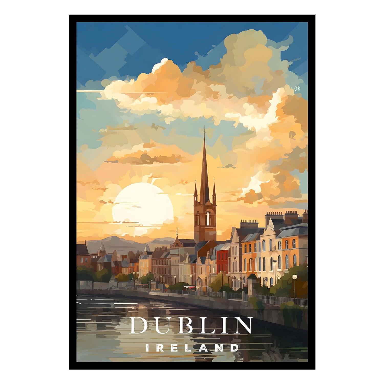 Eastern Print Dublin Poster, Ireland Poster, Dublin Wall Art, Vintage ...
