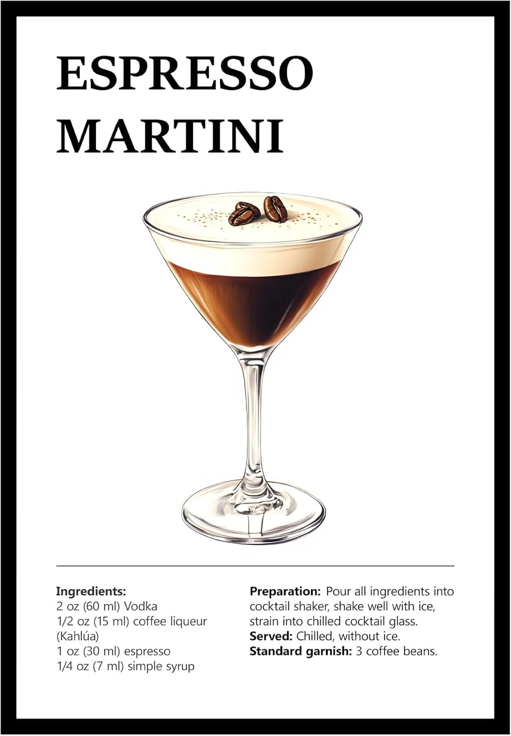 Eastern Print Espresso Martini Wall Art, Colorful Cocktail Wall Art ...