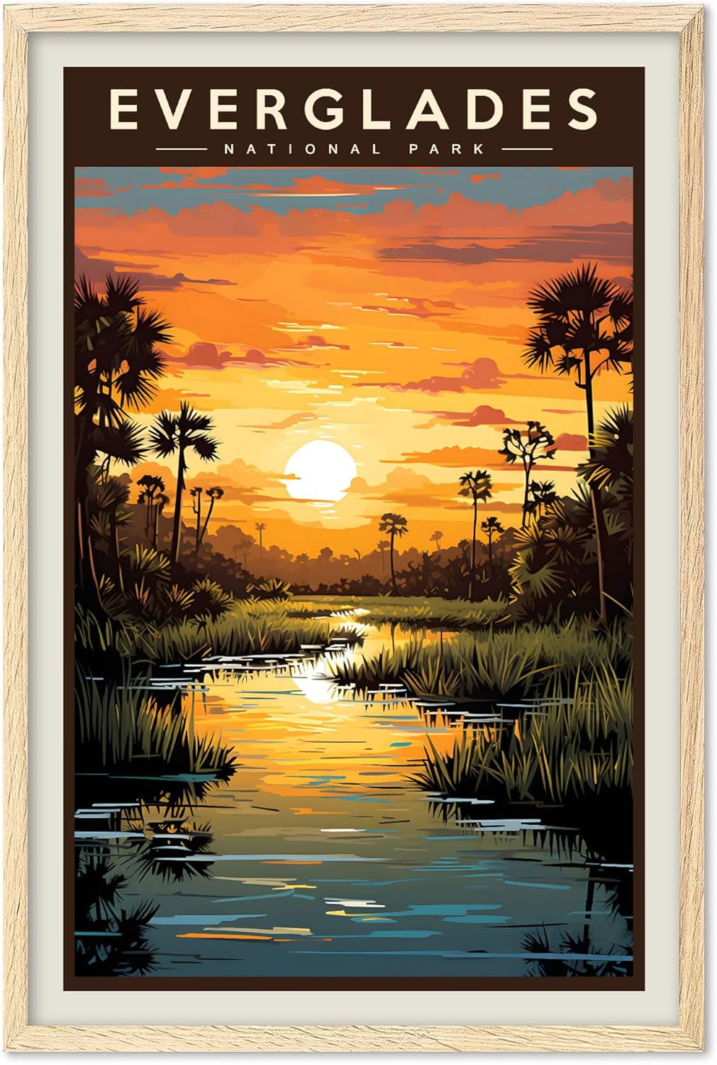 Eastern Print Everglades National Park Poster, National Park Wall Art, Vintage Travel Poster ...