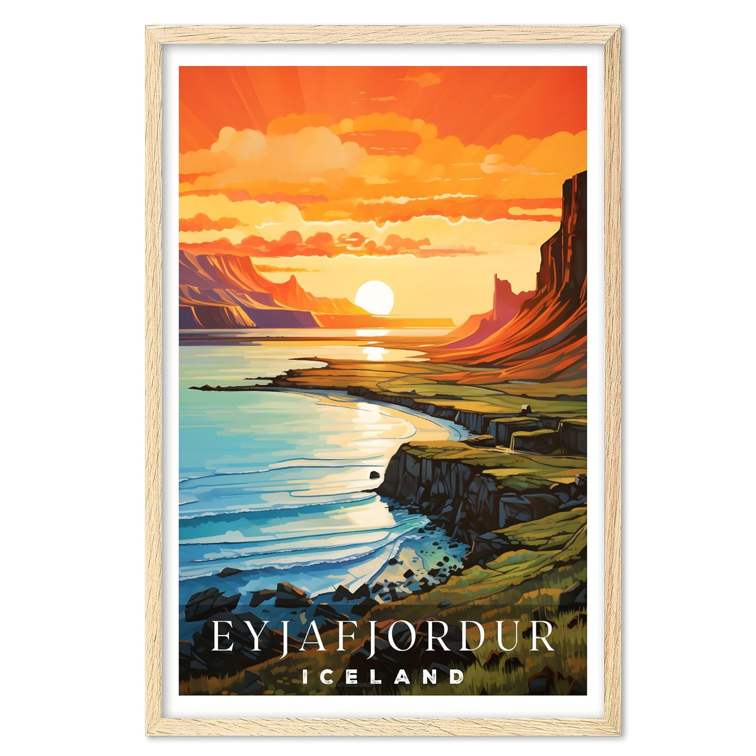Eastern Print Eyjafjordur Poster, Eyjafjordur Print, Iceland Poster ...