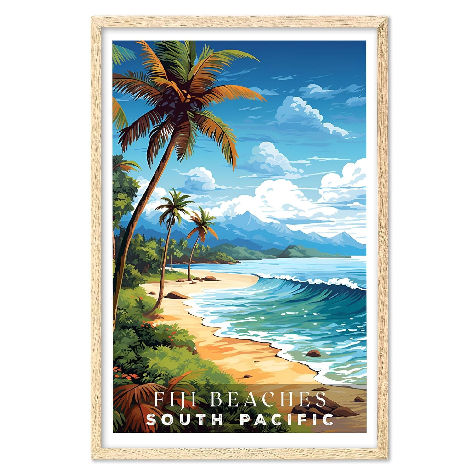 Eastern Print Fiji Beaches Poster, Beautiful Beach Prints, Vintage ...