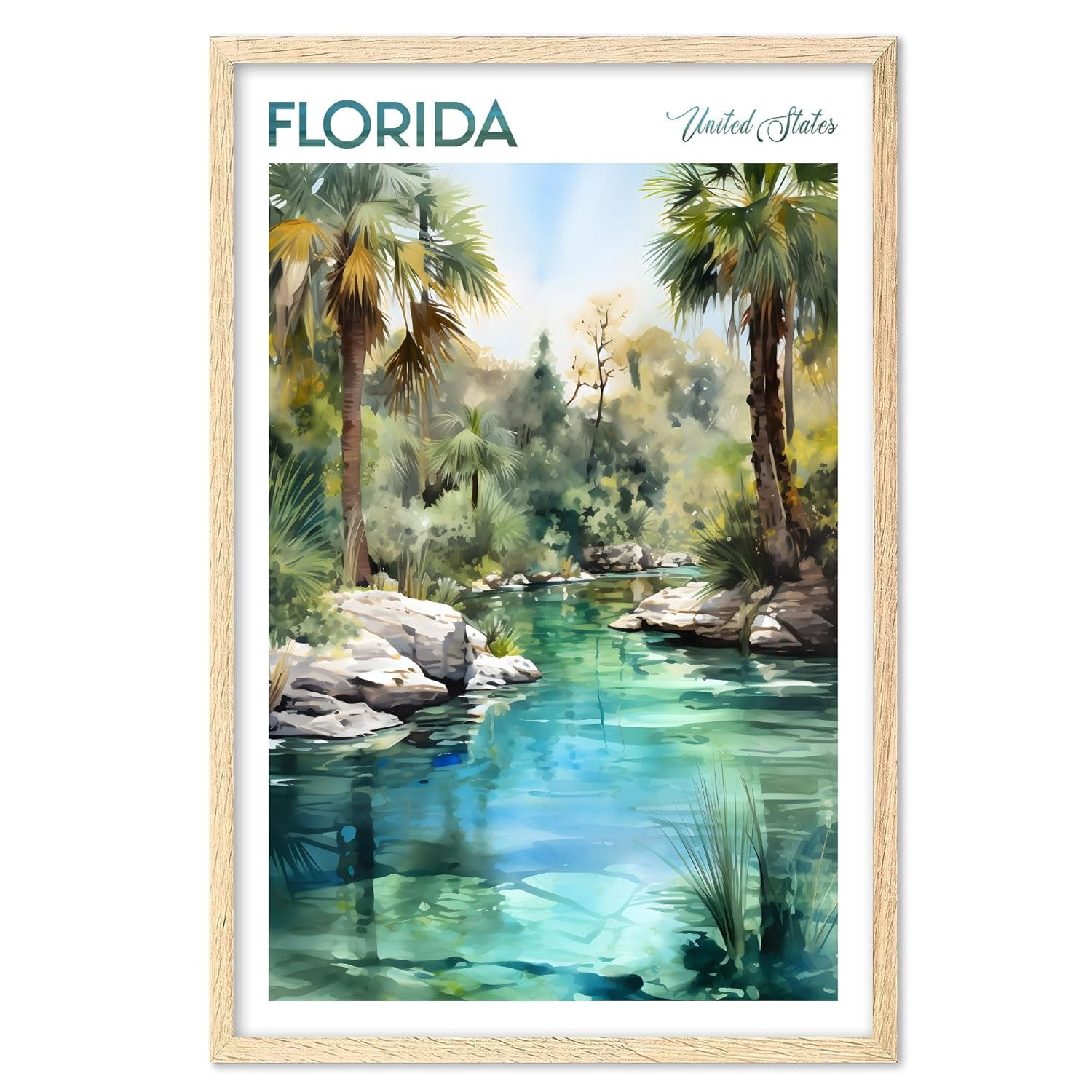 Eastern Print Florida Poster, United States Poster, Florida Wall Art ...