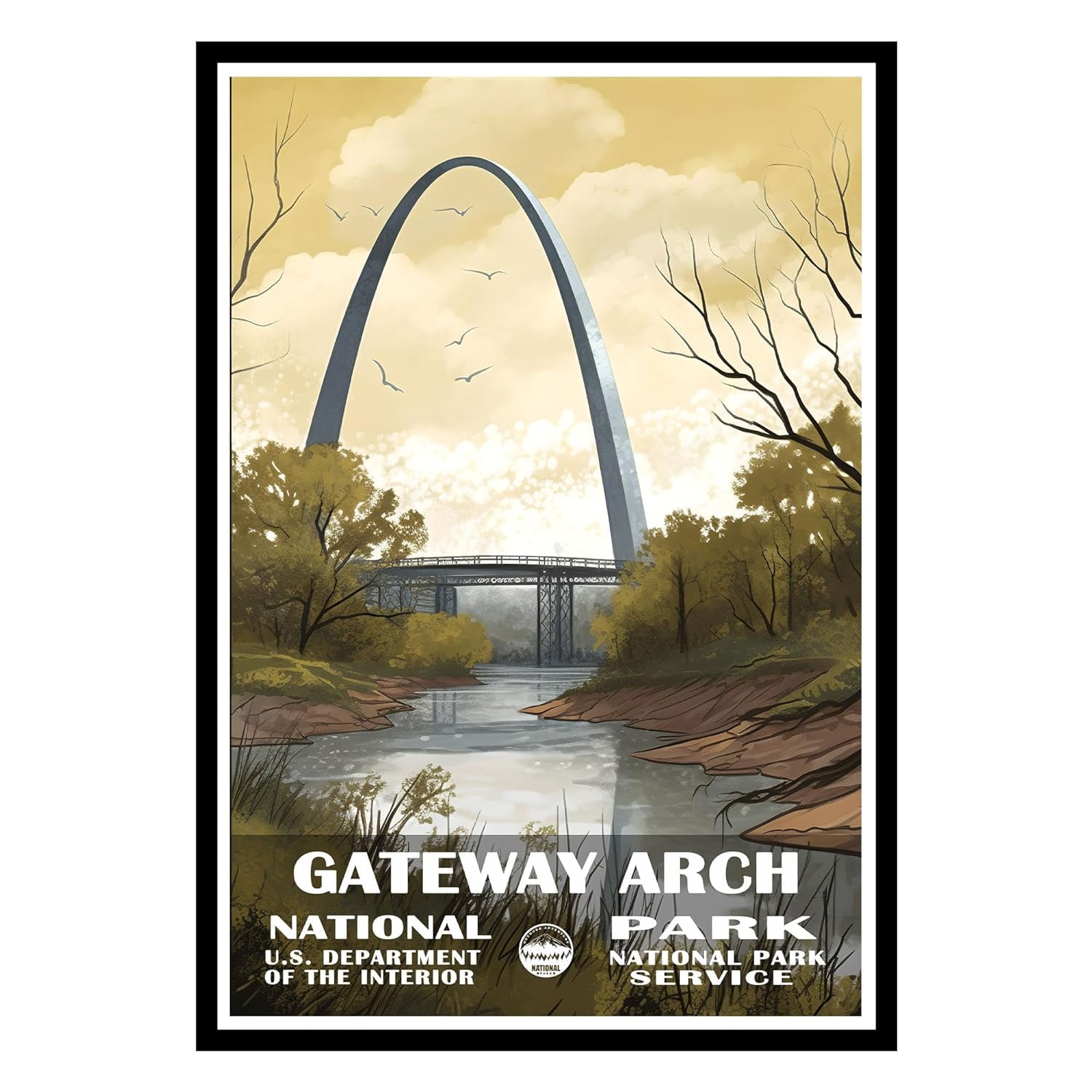 Eastern Print Gateway Arch National Park Poster, Gateway Arch National ...