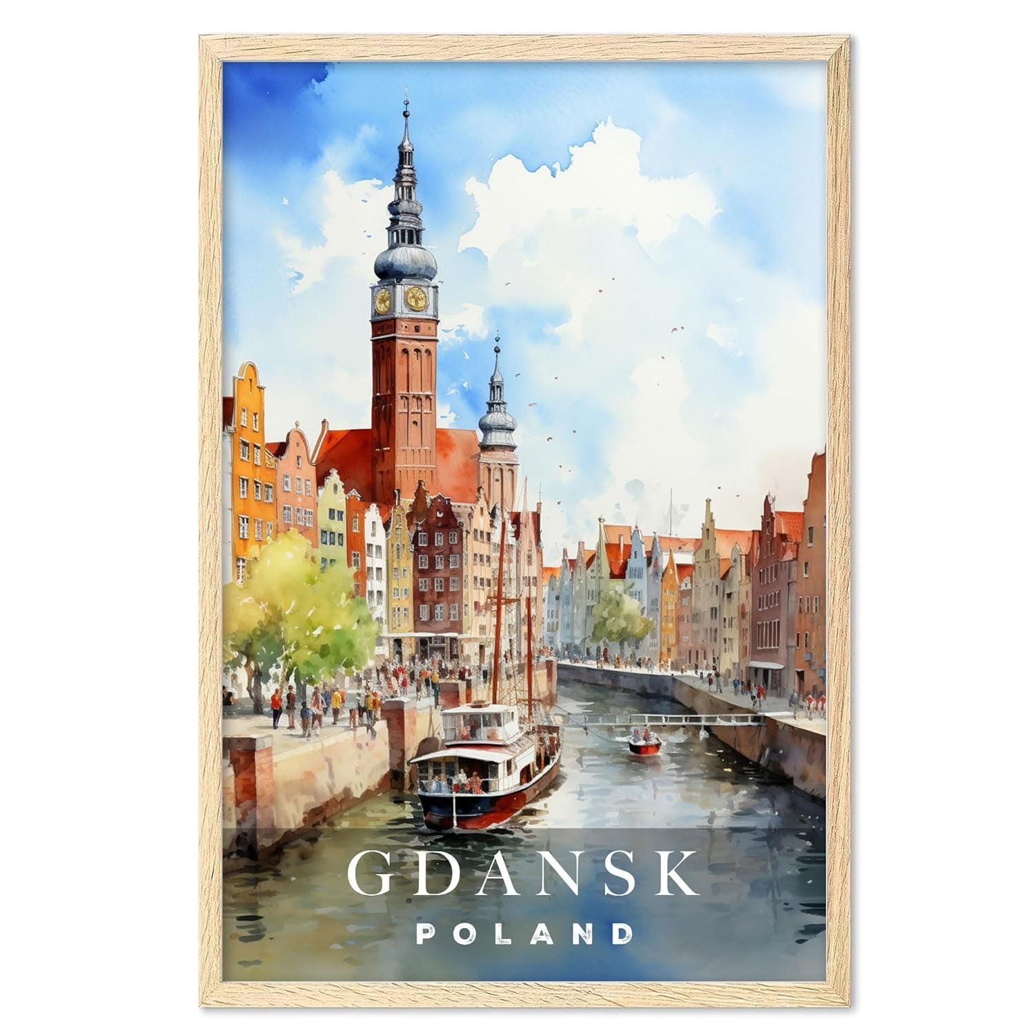 Eastern Print Gdansk Poster, Poland Poster, Poland Wall Art, Vintage ...