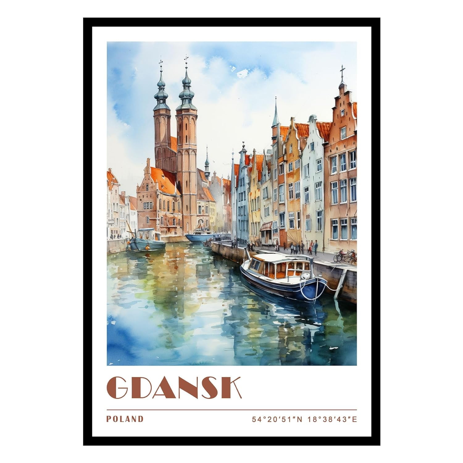 Eastern Print Gdansk Poster, Poland Poster, Poland Wall Art, Vintage Travel Poster, City Wall ...