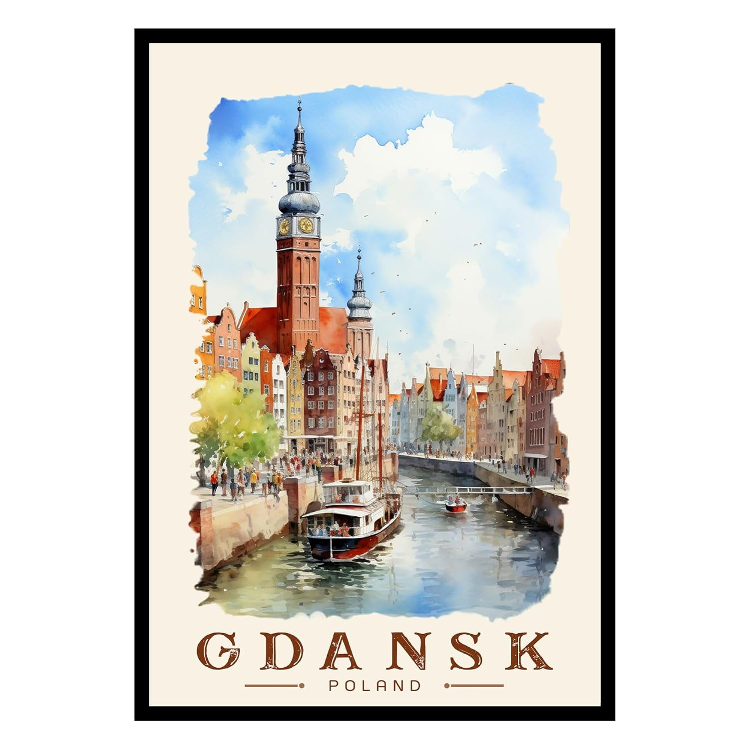 Eastern Print Gdansk Poster, Poland Poster, Poland Wall Art, Vintage Travel Poster, City Wall ...