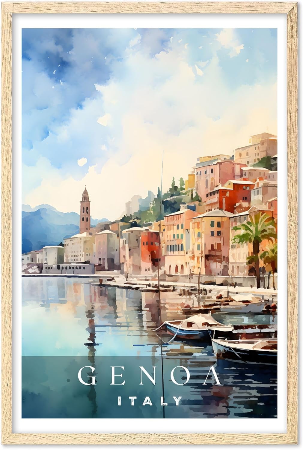 Eastern Print Genoa Poster, Italy Poster, Genoa Wall Art, Vintage ...