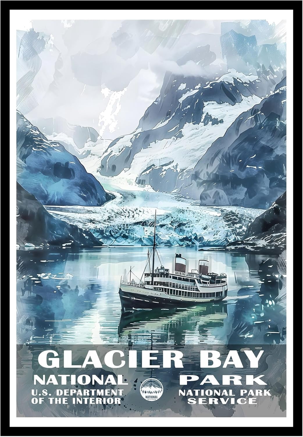 Eastern Print Glacier Bay National Park Wall Art, National Parks ...