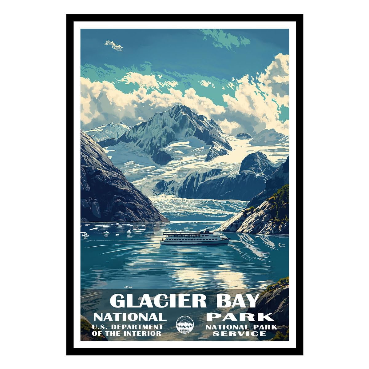 Eastern Print Glacier Bay Poster, Glacier Bay National Park Poster ...