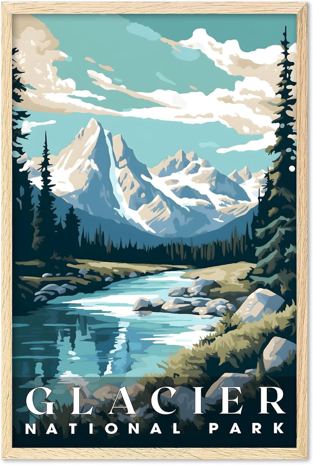 Eastern Print Glacier National Park, National Parks Wall Poster ...