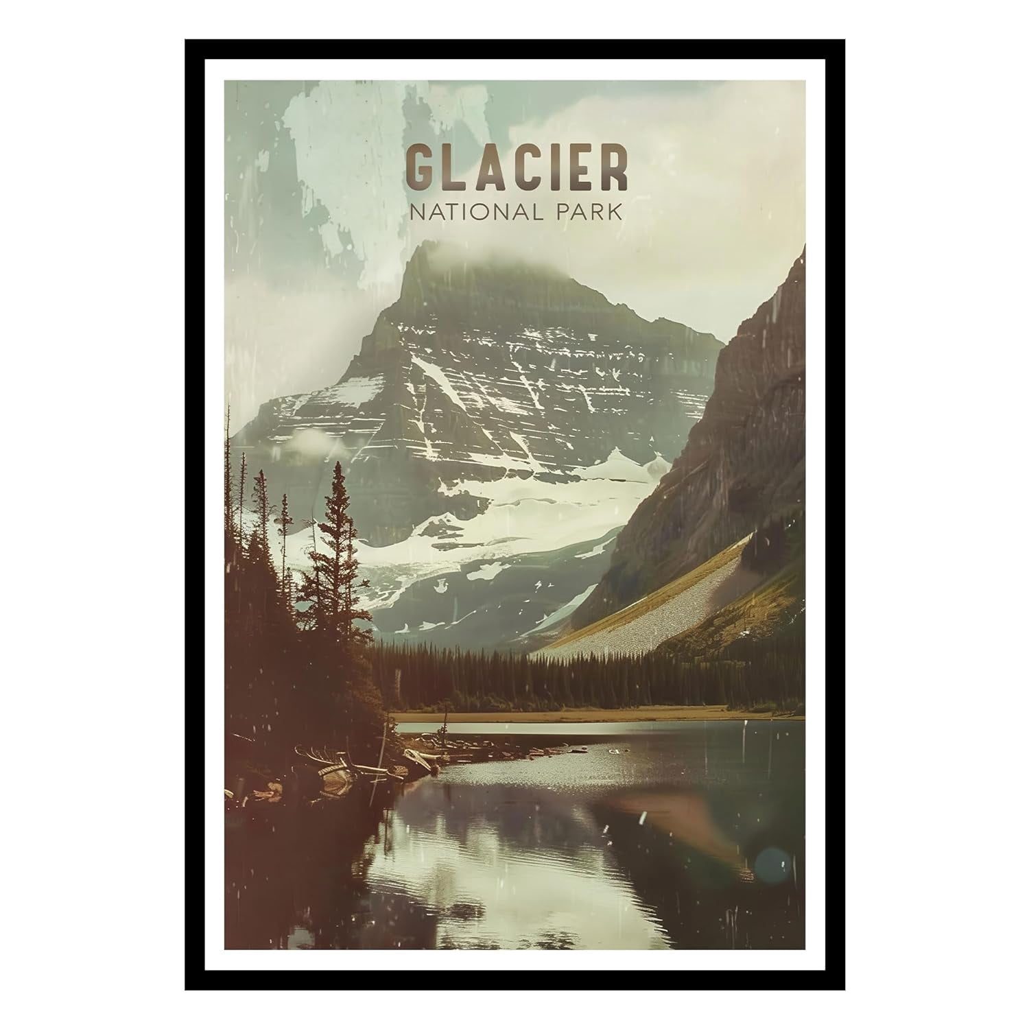 Eastern Print Glacier National Park Painting, Glacier National Park ...