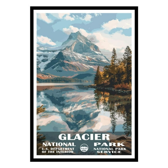 Eastern Print Glacier Poster, Glacier National Park Poster, Glacier ...