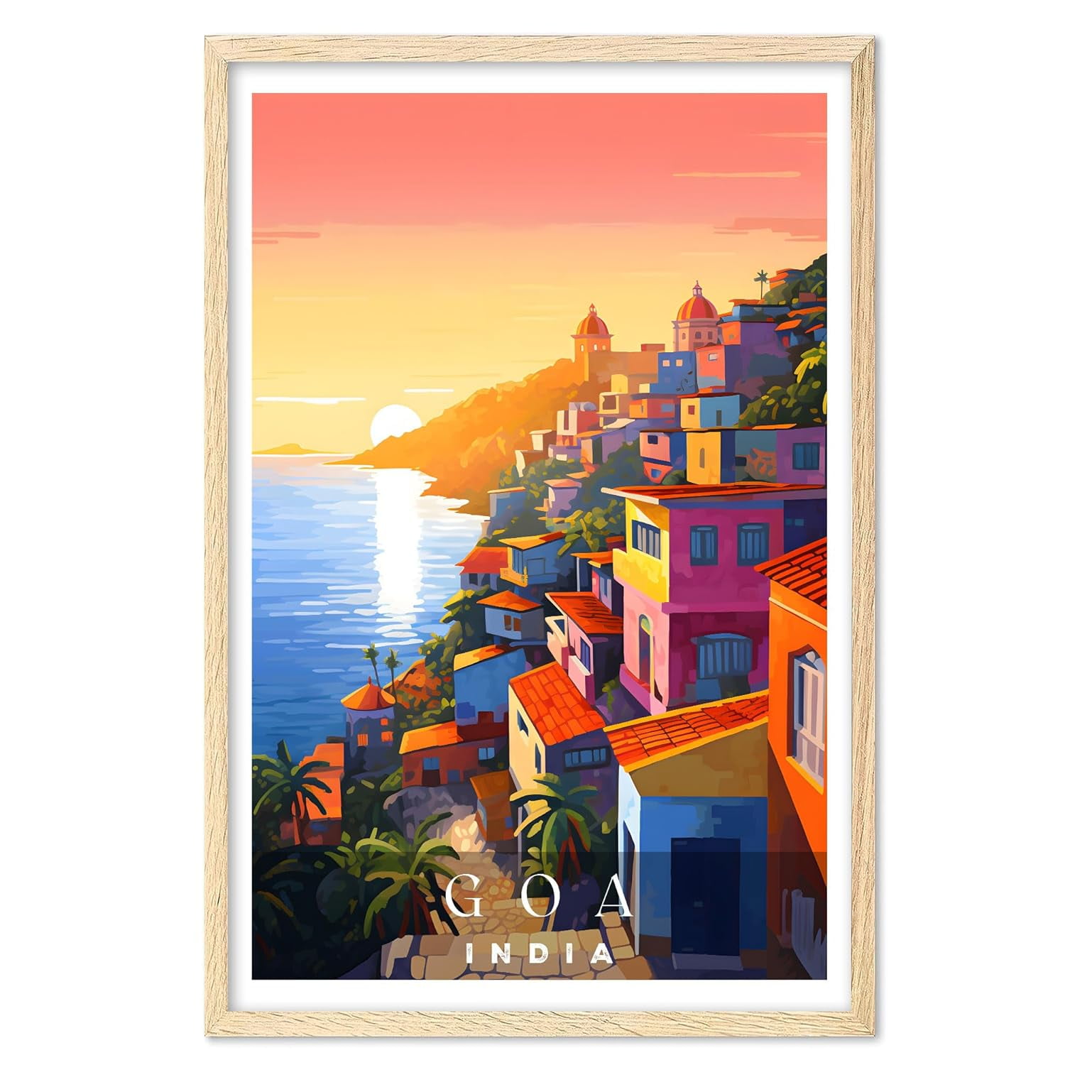 Eastern Print Goa Poster, Goa Print, India Poster, India Wall Art ...