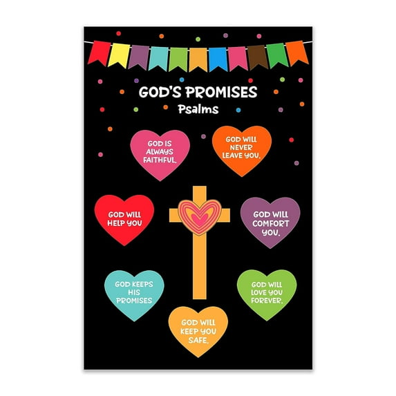Eastern Print God's Promises Posters, Kids Scripture Poster, Church ...