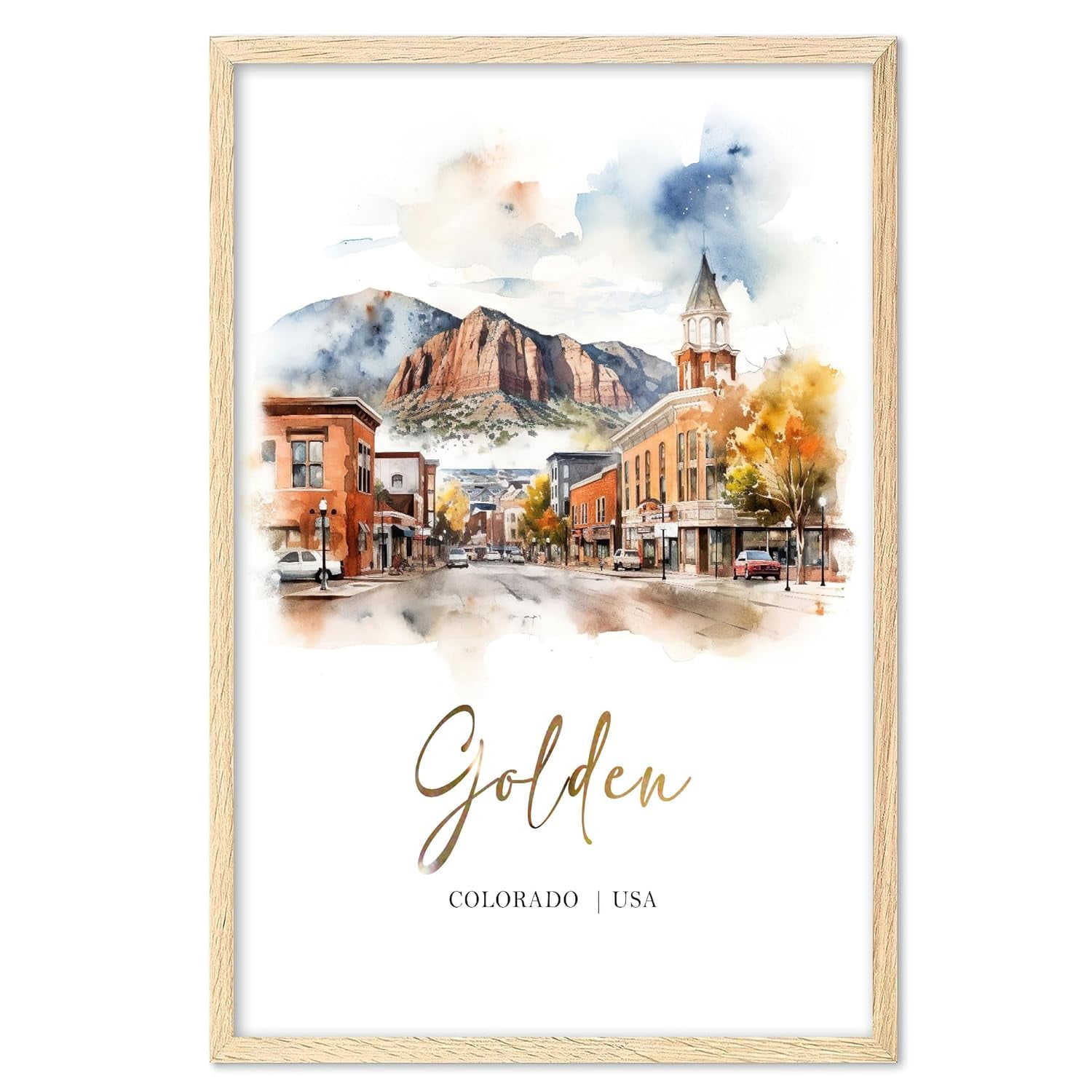 Eastern Print Golden Poster Art Print, States Landscape Wall Art Decor ...