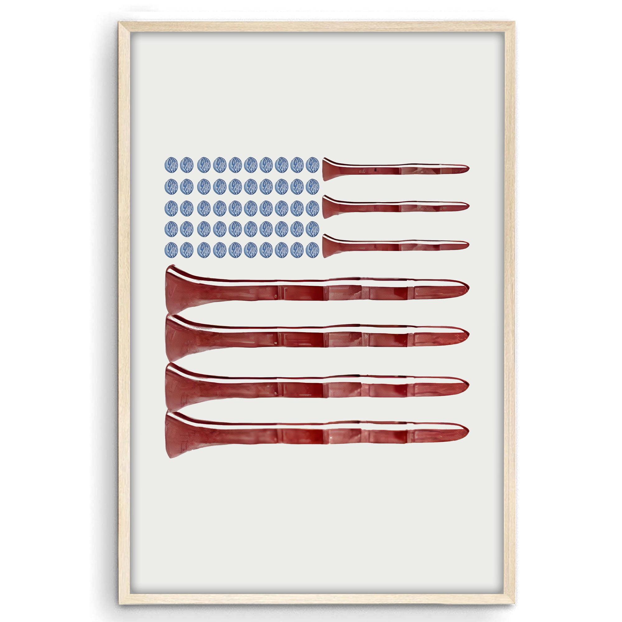Eastern Print Golf Tee American Flag Poster - Patriotic Wall Art for ...