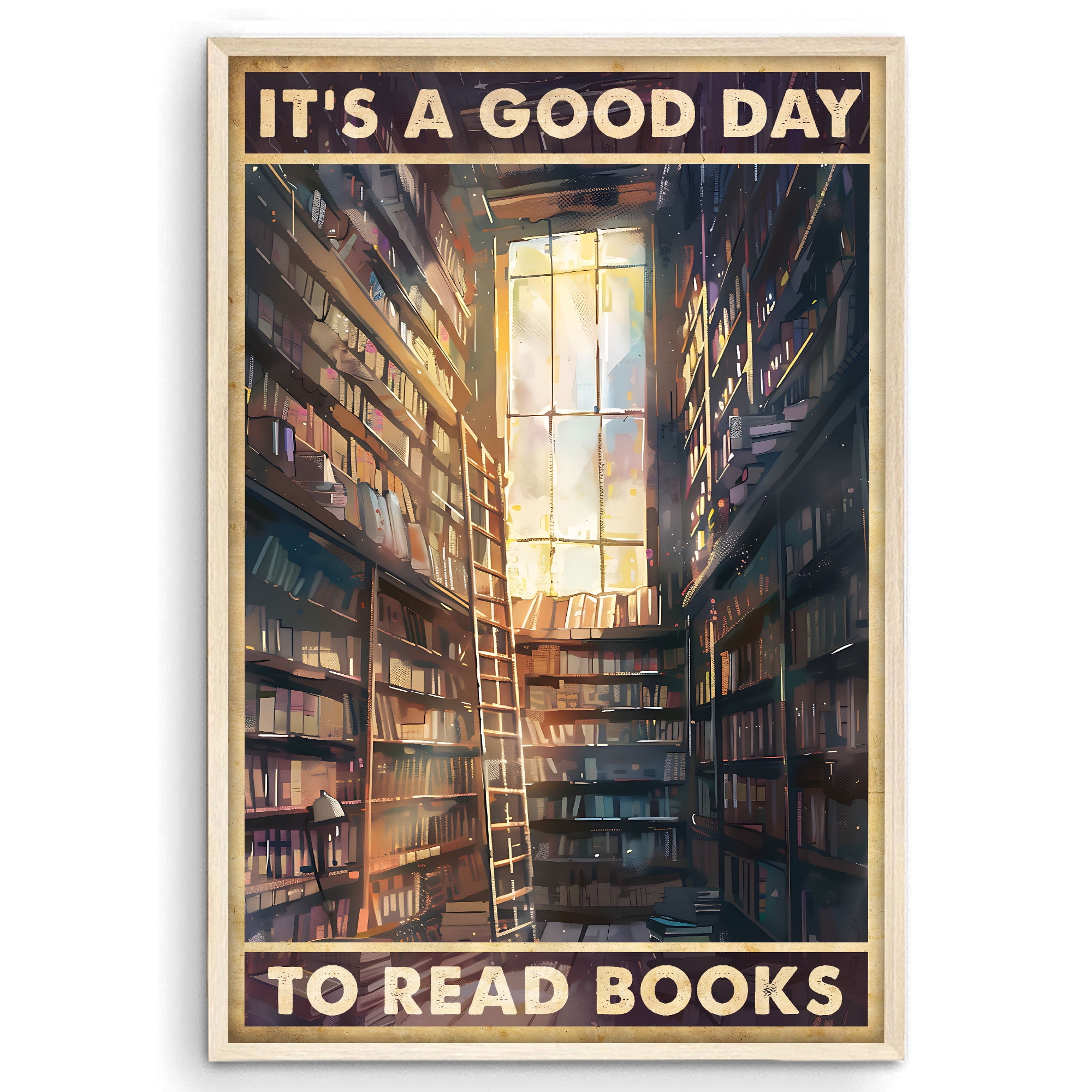 Eastern Print Good Day To Read Books Posters Wall Art, Cozy Vibe Retro ...