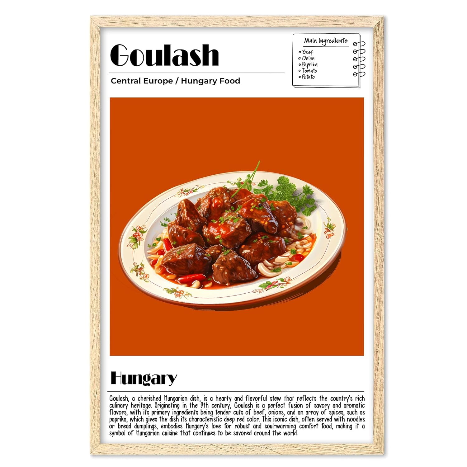 Eastern Print Goulash Poster, Food Wall Art, Hungary Food Print, Modern ...