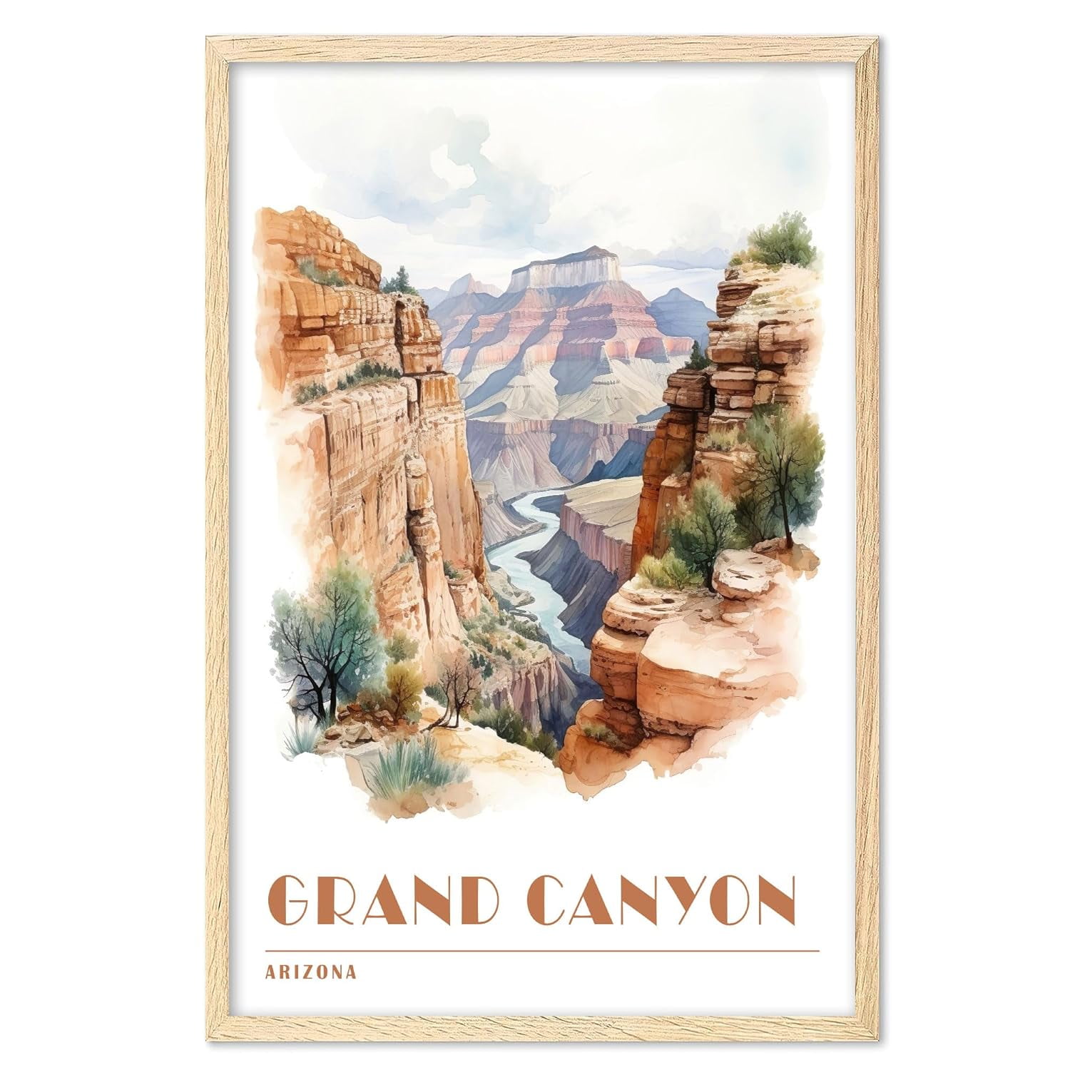 Eastern Print Grand Canyon Wall Art, States Landscape Wall Art Decor ...