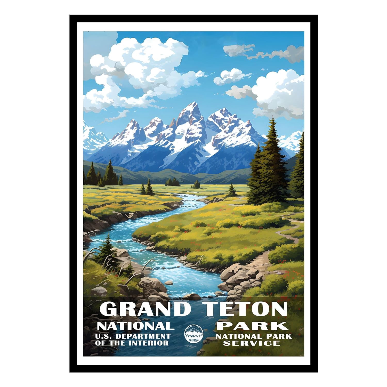 Eastern Print Grand Teton National Park, National Parks Wall Poster ...