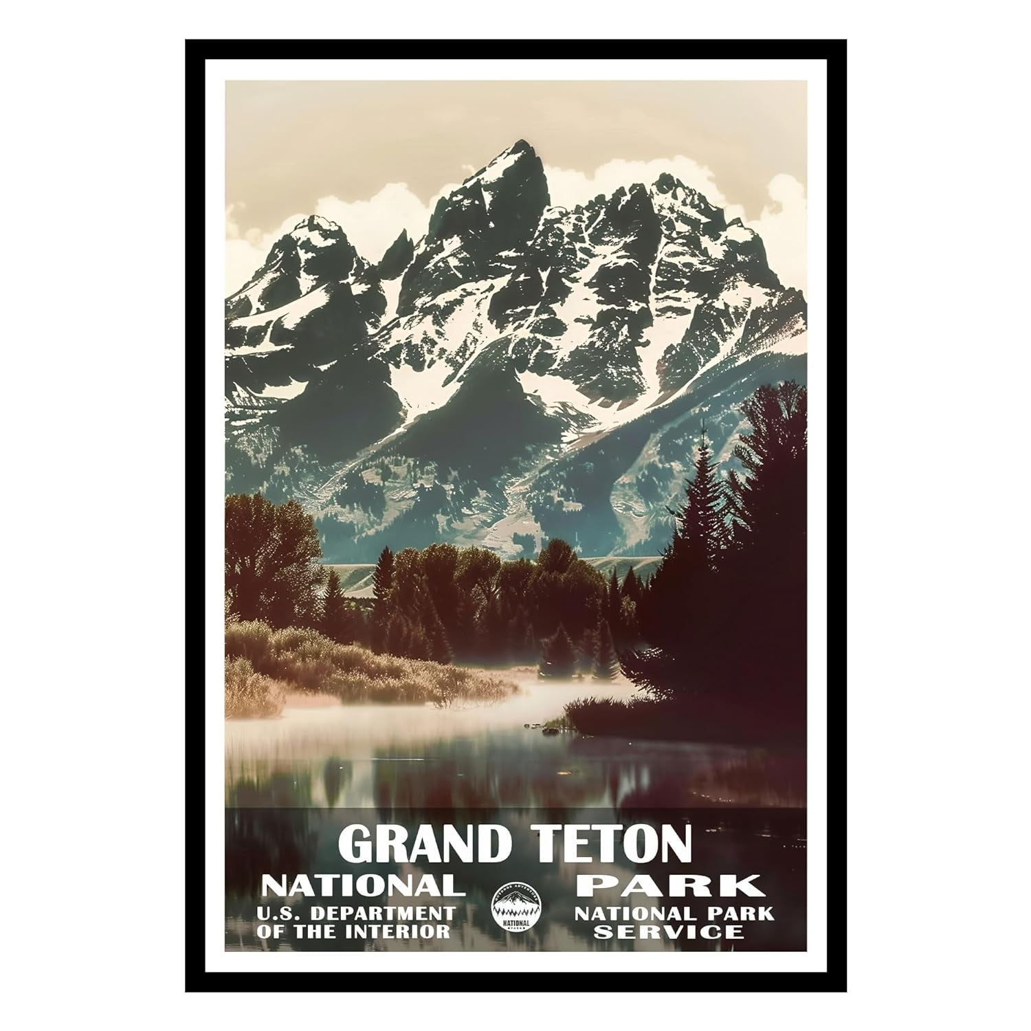 Eastern Print Grand Teton National Park Poster, National Park Painting, National Park Wall Art ...