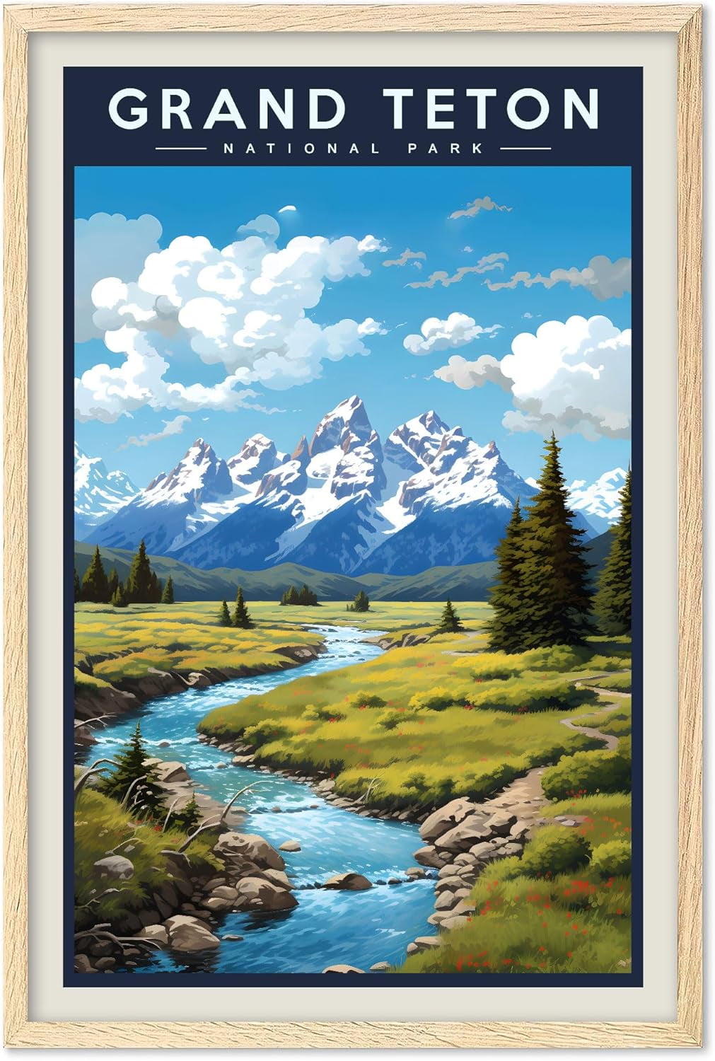 Eastern Print Grand Teton National Park Poster, Vintage Travel Poster ...