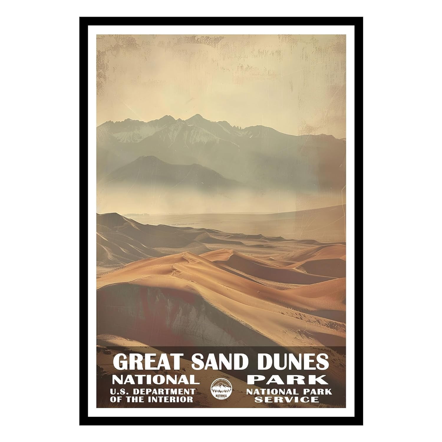 Eastern Print Great Sand Dunes National Park Painting, National Park ...