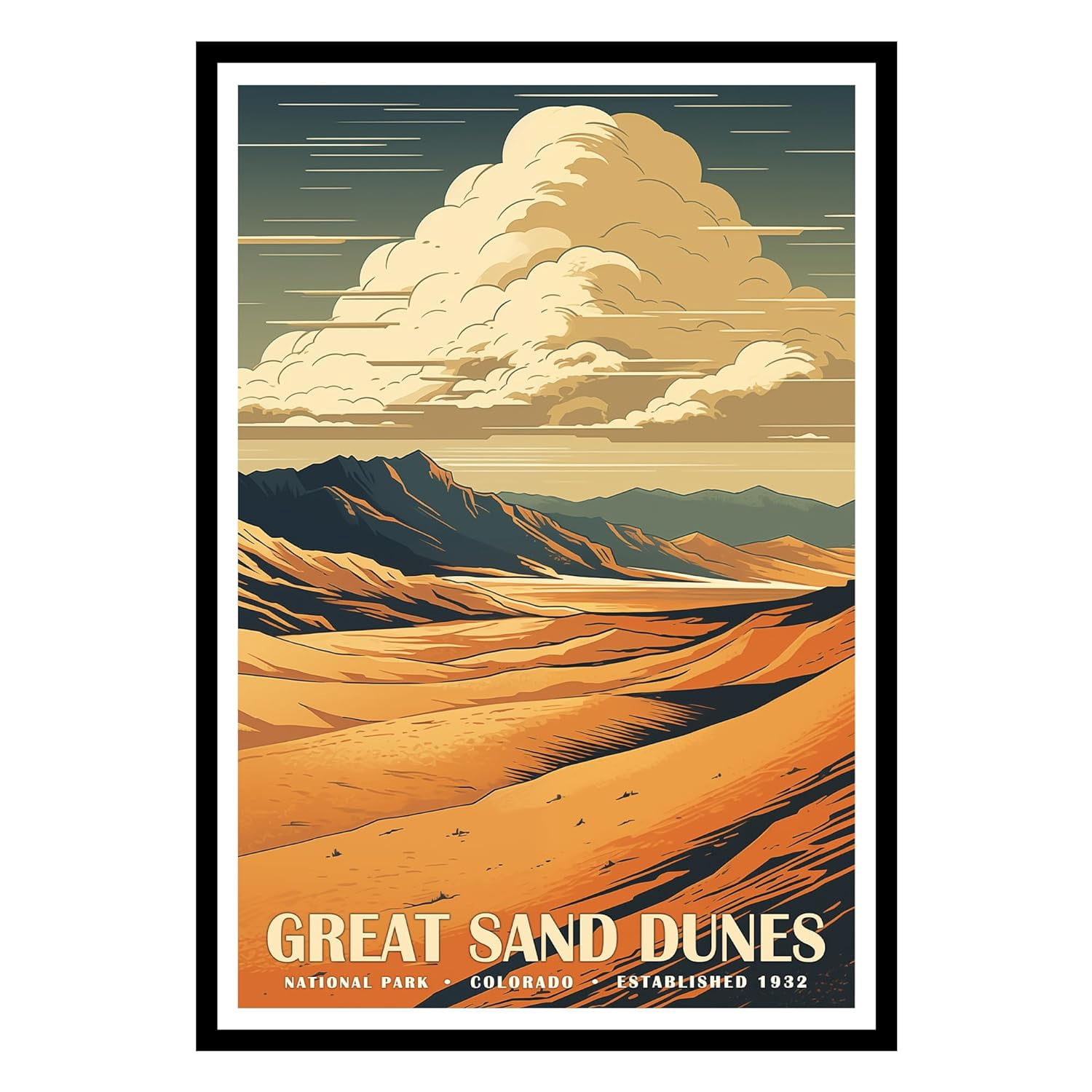 Eastern Print Great Sand Dunes National Park Poster, Great Sand Dunes ...