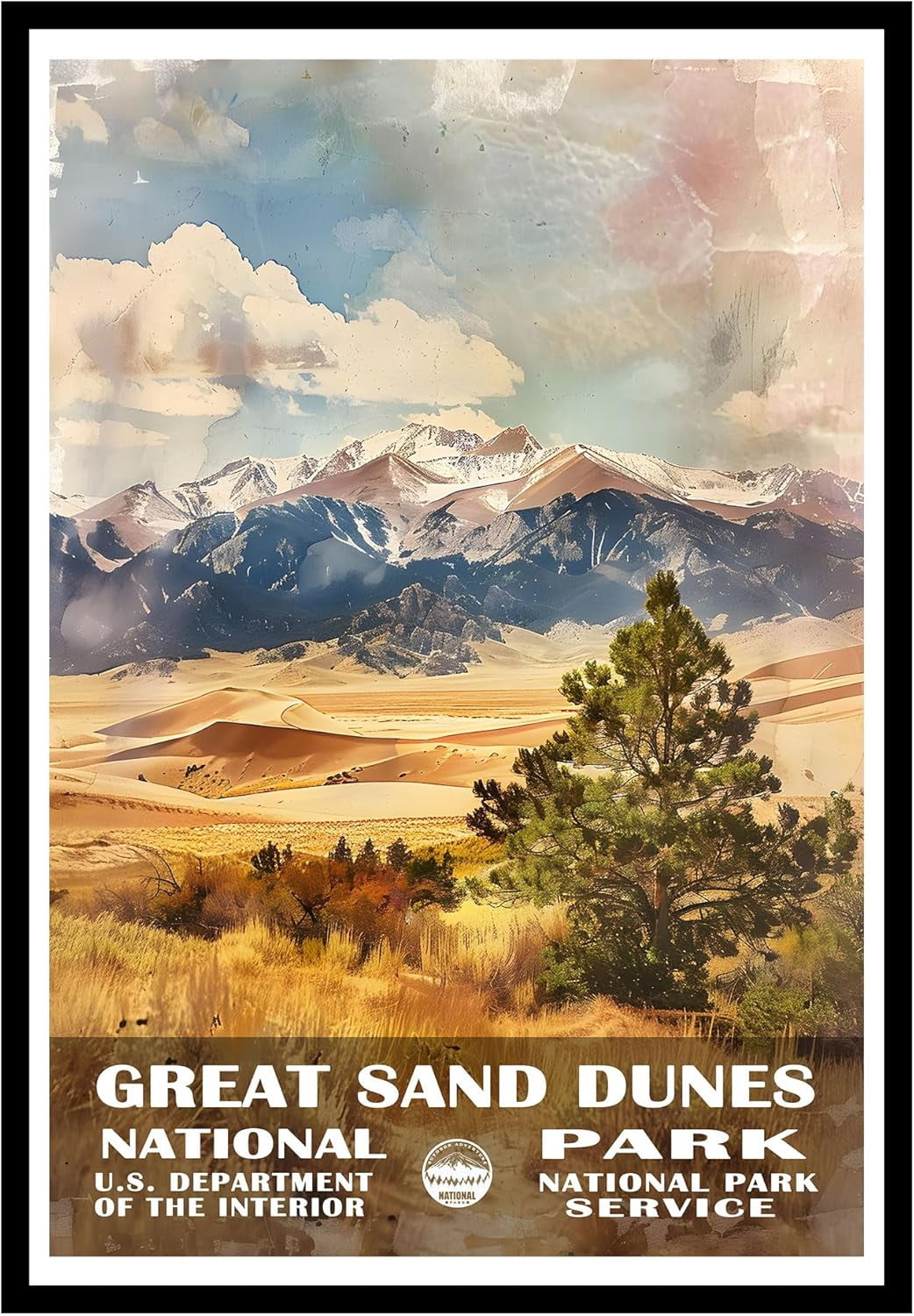 Eastern Print Great Sand Dunes National Park Wall Art, National Parks ...