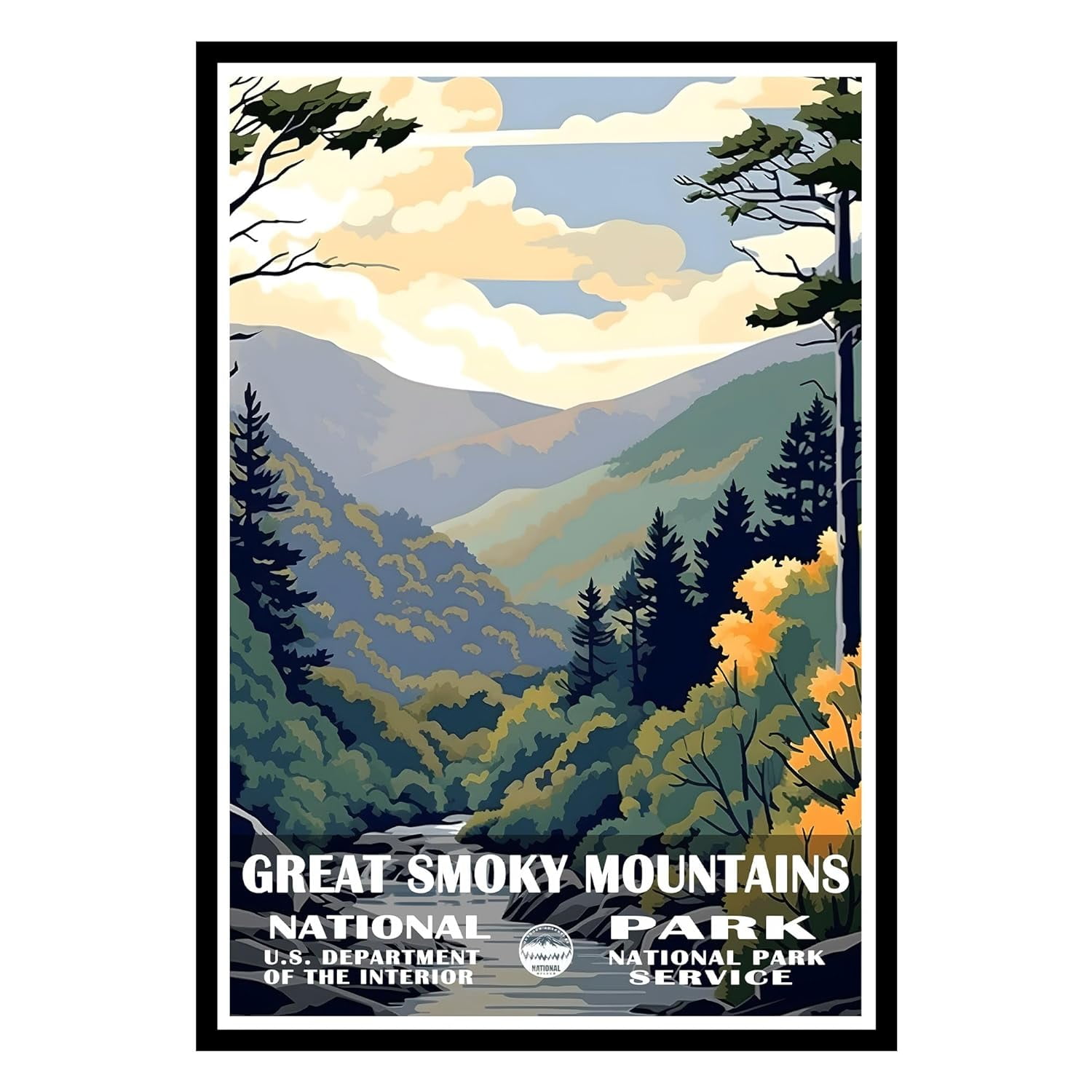 Eastern Print Great Smoky Mountains National Park Painting, National ...