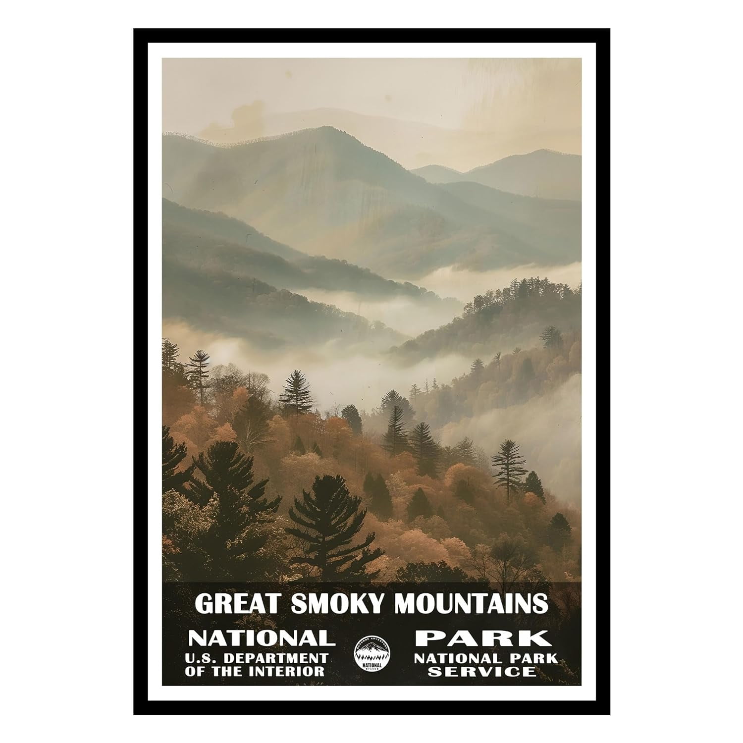 Eastern Print Great Smoky Mountains National Park Poster, National Park ...
