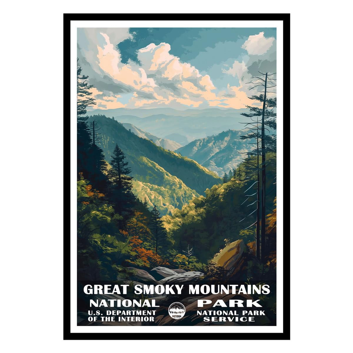 Eastern Print Great Smoky Mountains Poster, National Parks Poster ...