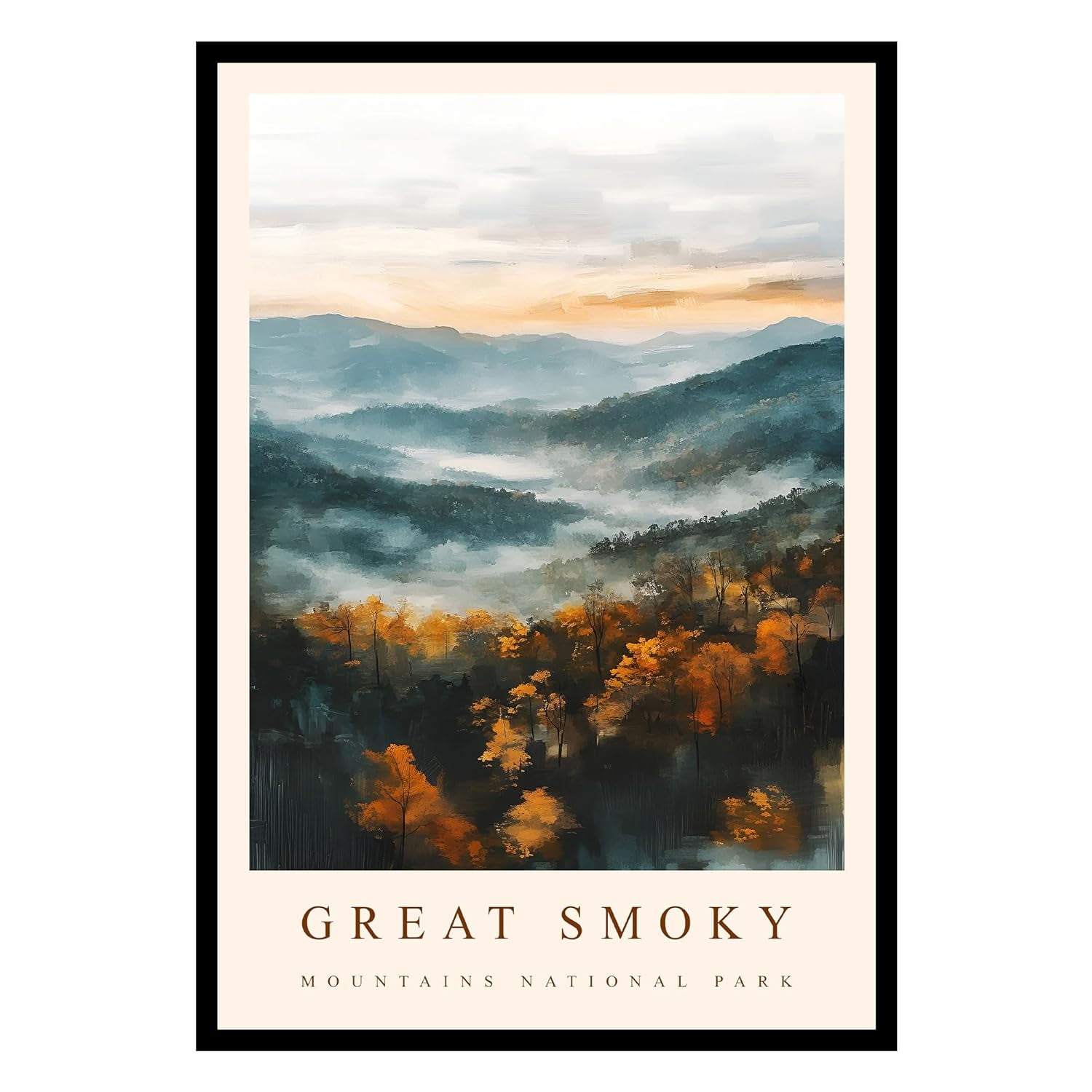 Eastern Print Great Smoky Mountains Poster, National Parks Poster ...