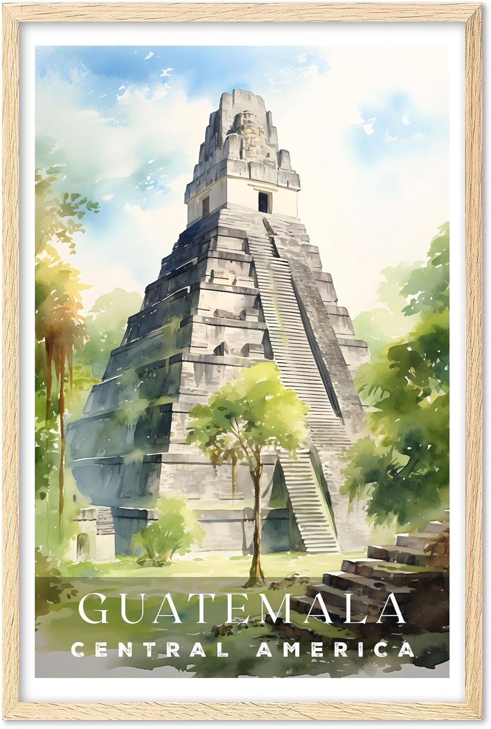 Eastern Print Guatemala Poster, Central America Poster, Guatemala Wall Art, Vintage Travel ...