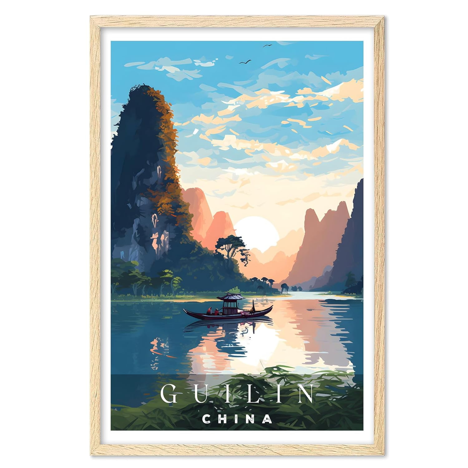 Eastern Print Guilin Poster, Guilin Print, China Poster, China Wall Art ...