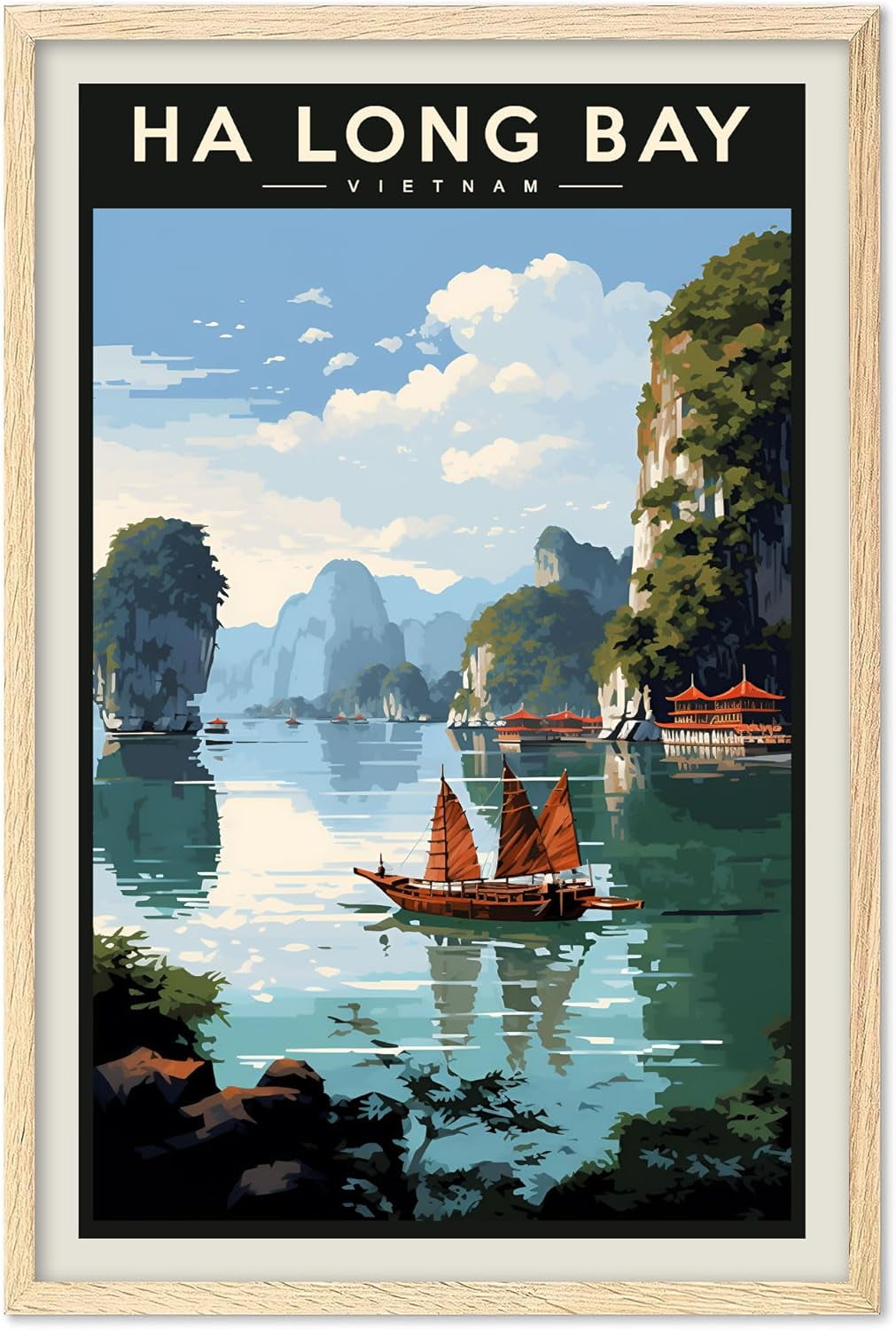 Eastern Print Ha Long Bay Poster, Vietnam Poster, Vietnam Wall Art ...