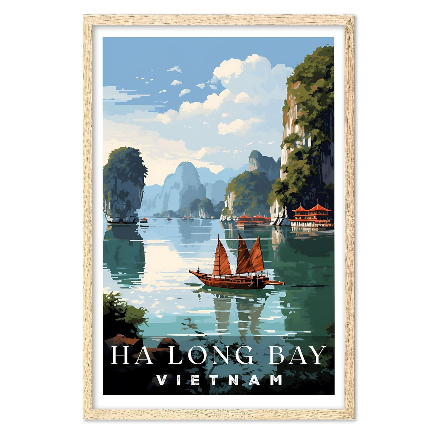 Eastern Print Ha Long Bay Poster, Vietnam Poster, Vietnam Wall Art ...