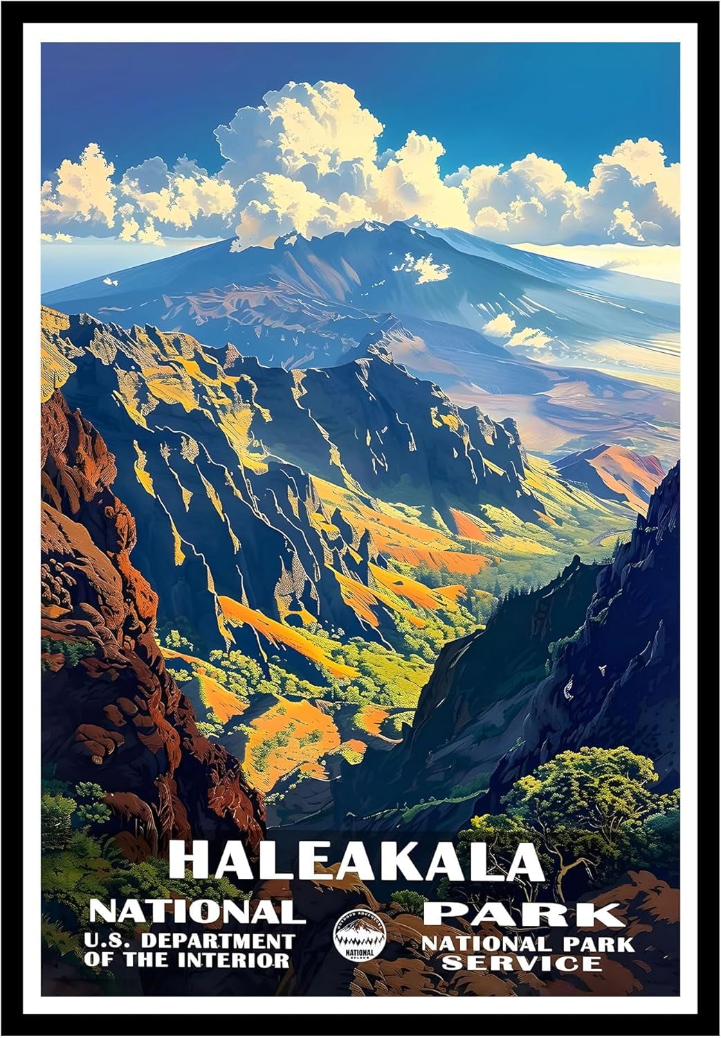 Eastern Print Haleakala National Park, Haleakala National Park Wall Poster, National Park Wall ...