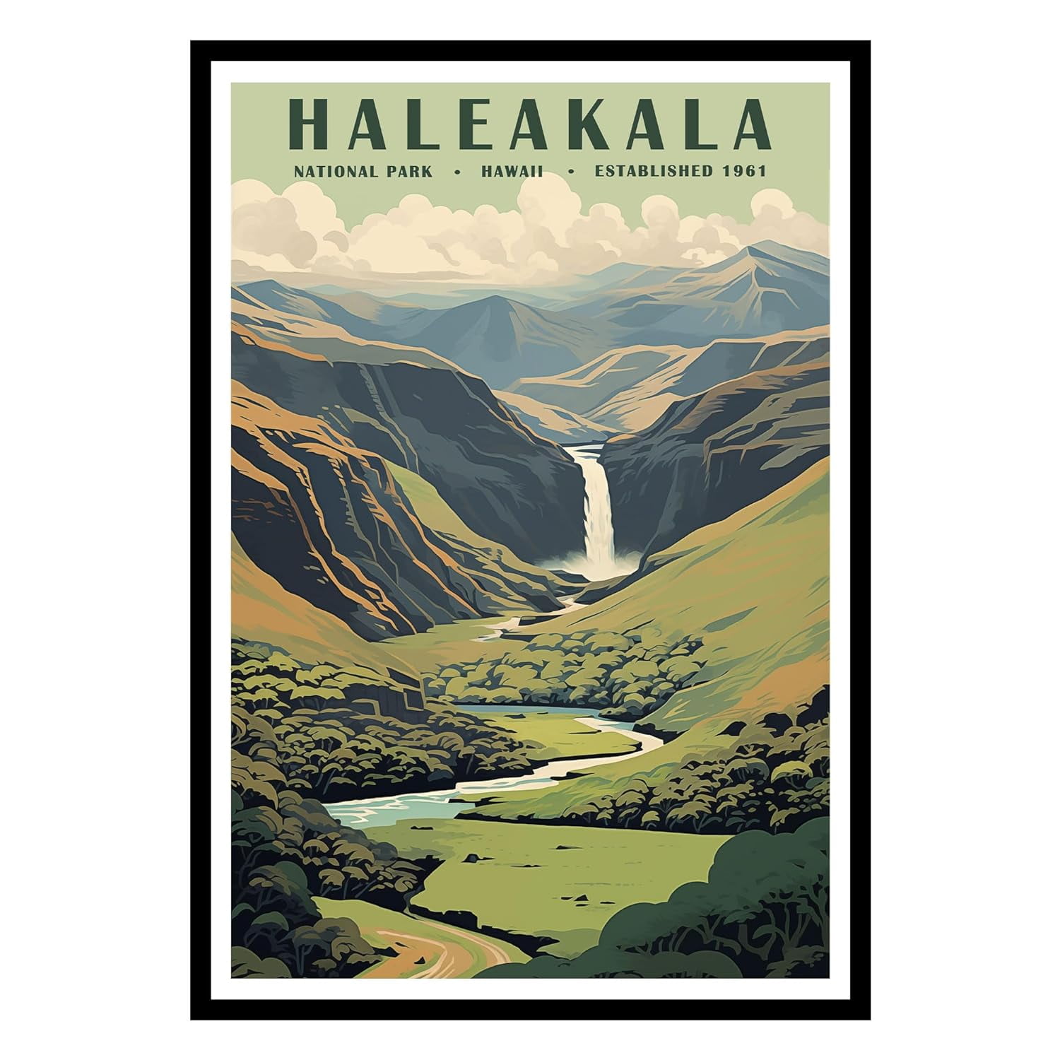 Eastern Print Haleakala National Park Poster, Haleakala National Park Wall Art, National Park ...