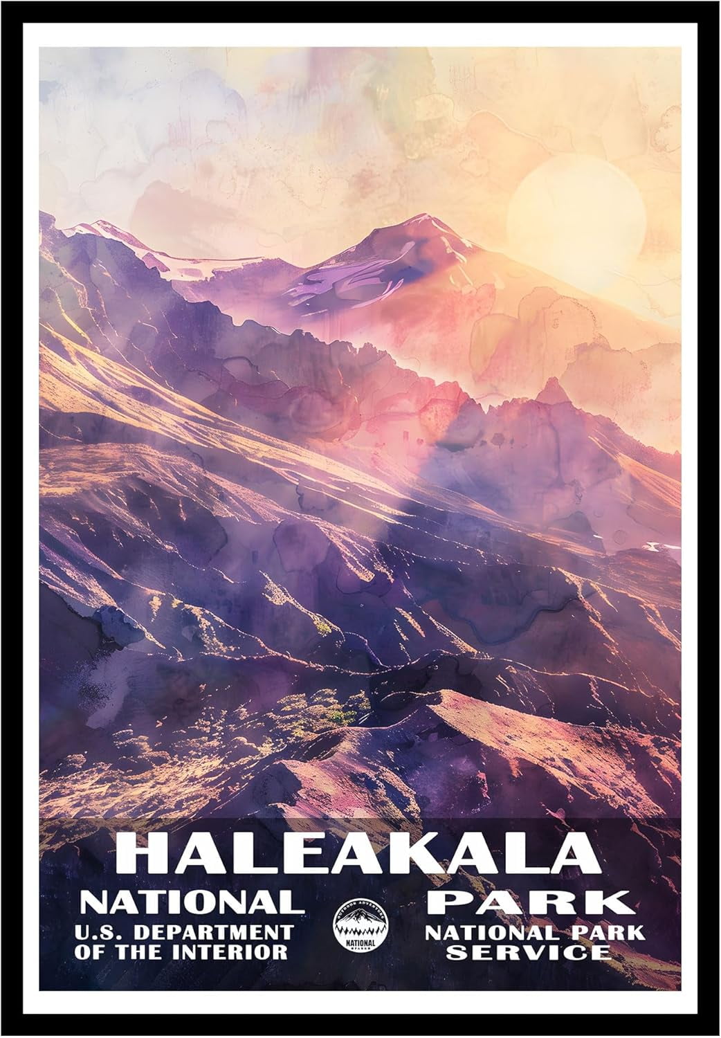 Eastern Print Haleakala National Park Wall Art, National Parks Abstract Nature Landscape Forest ...