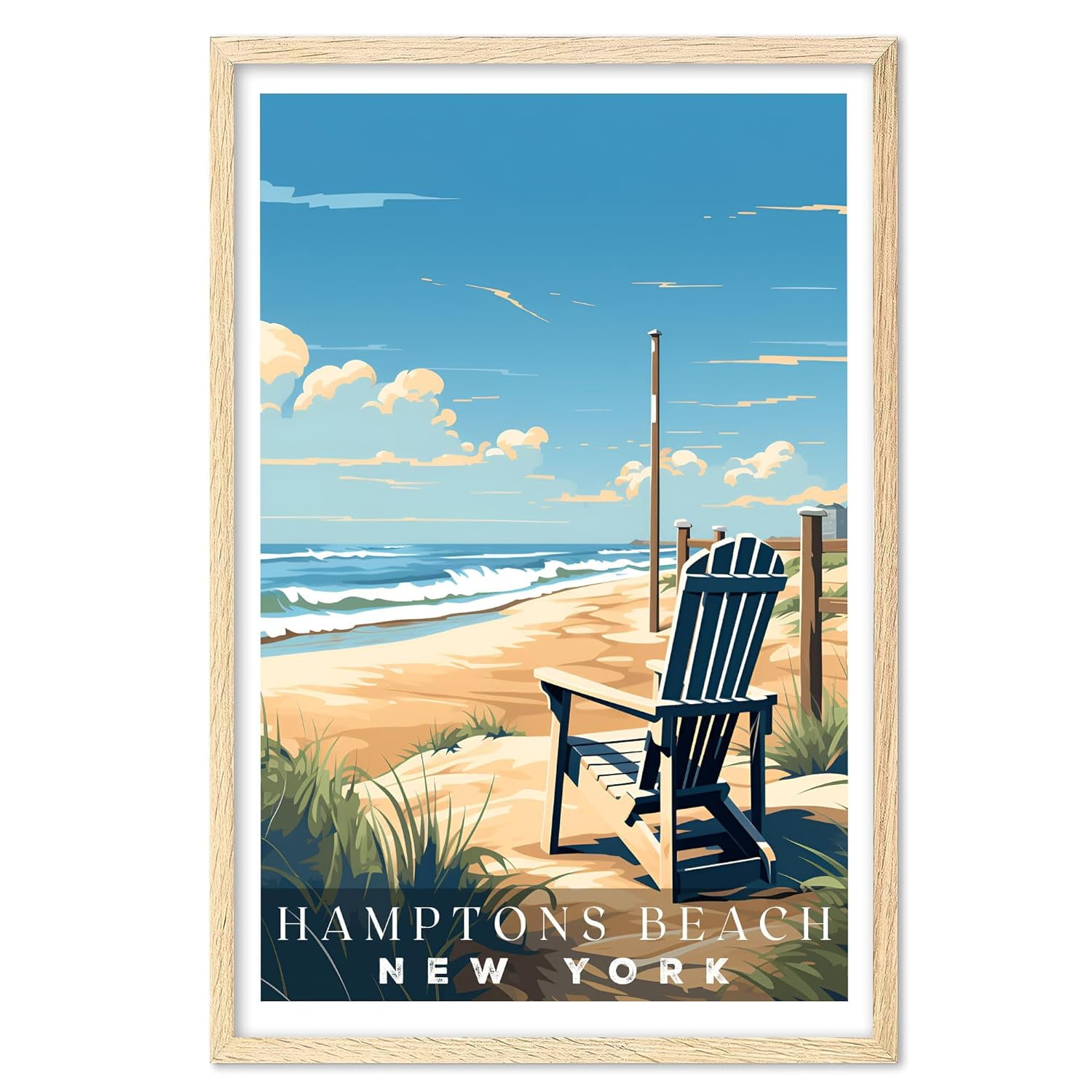 Eastern Print Hamptons Beach Poster, Beautiful Beach Prints, Vintage ...