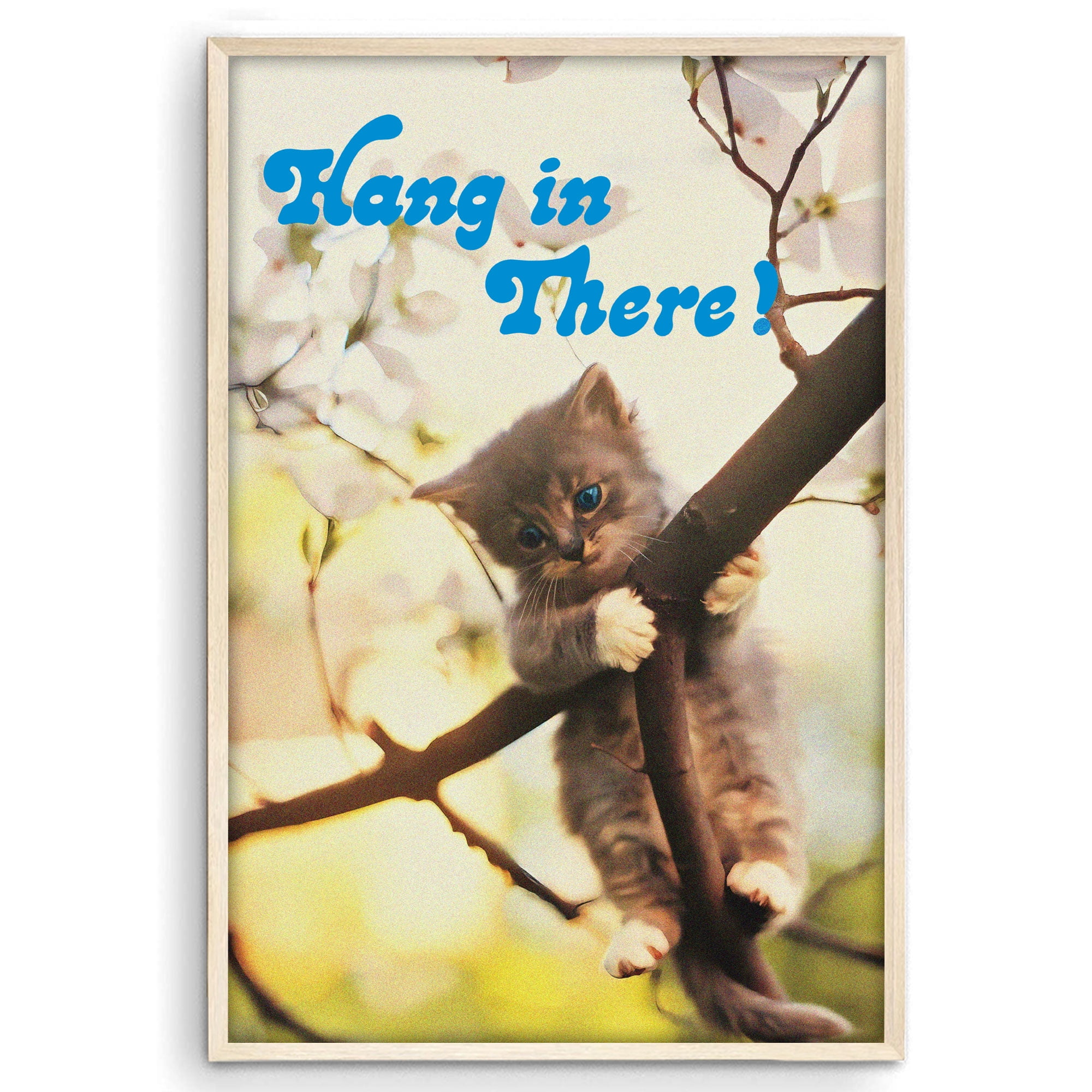 Eastern Print Hang In There Cat Poster - Cute Motivational Cat Wall Art ...