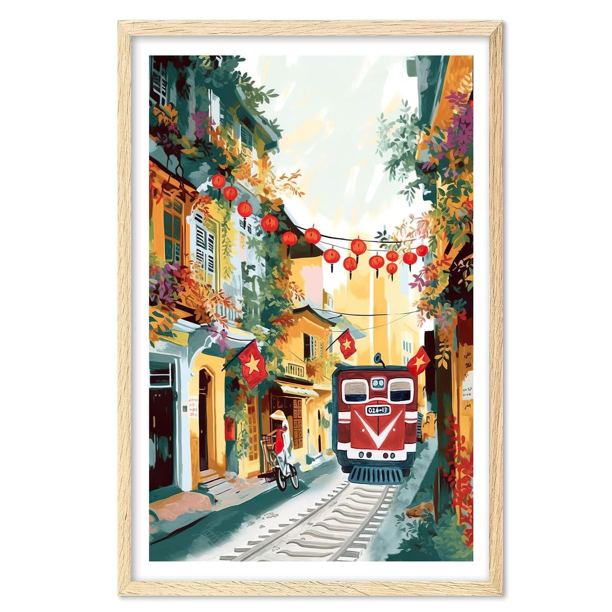 Eastern Print Hanoi Vietnam Art Print, Train street Vietnam, Southeast ...